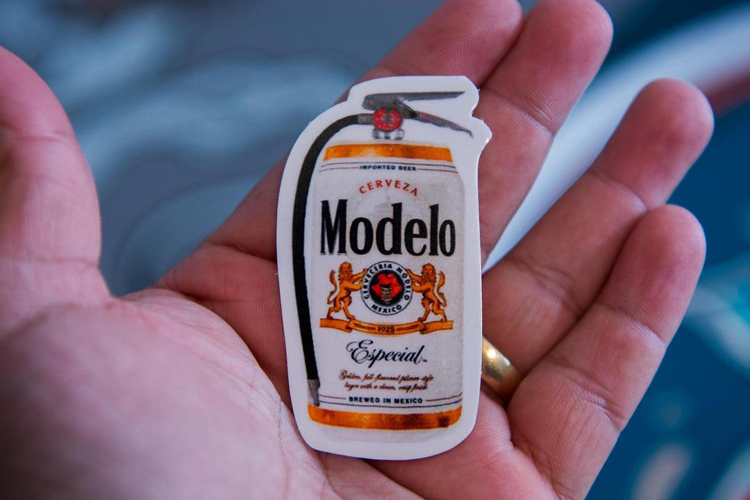 Modelo Firefighter Water Can Sticker - Firefighter Sticker - Etsy