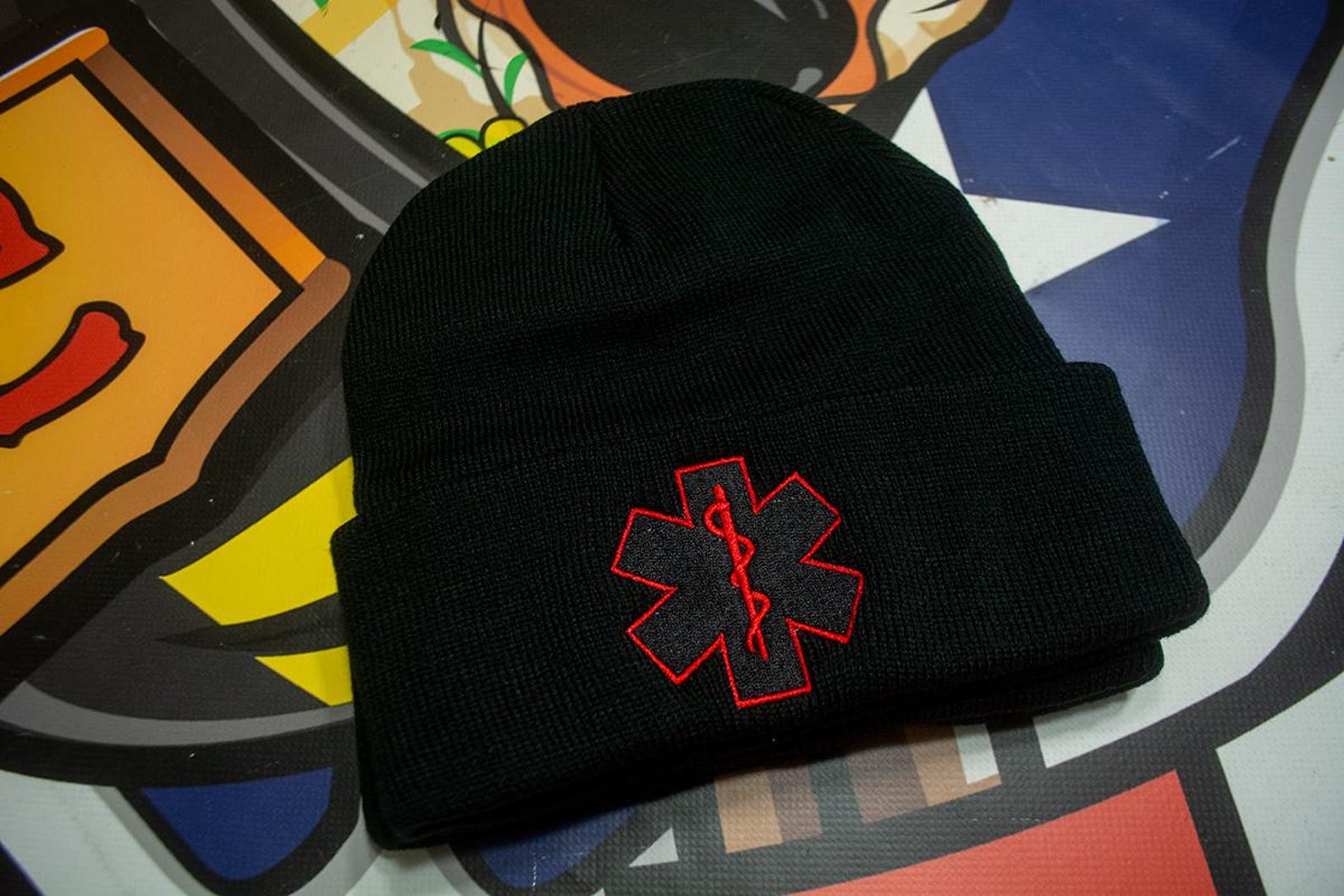 Blacked Out Star of Life Beanie - EMS - EMT - PARAMEDIC - on Sale - Etsy