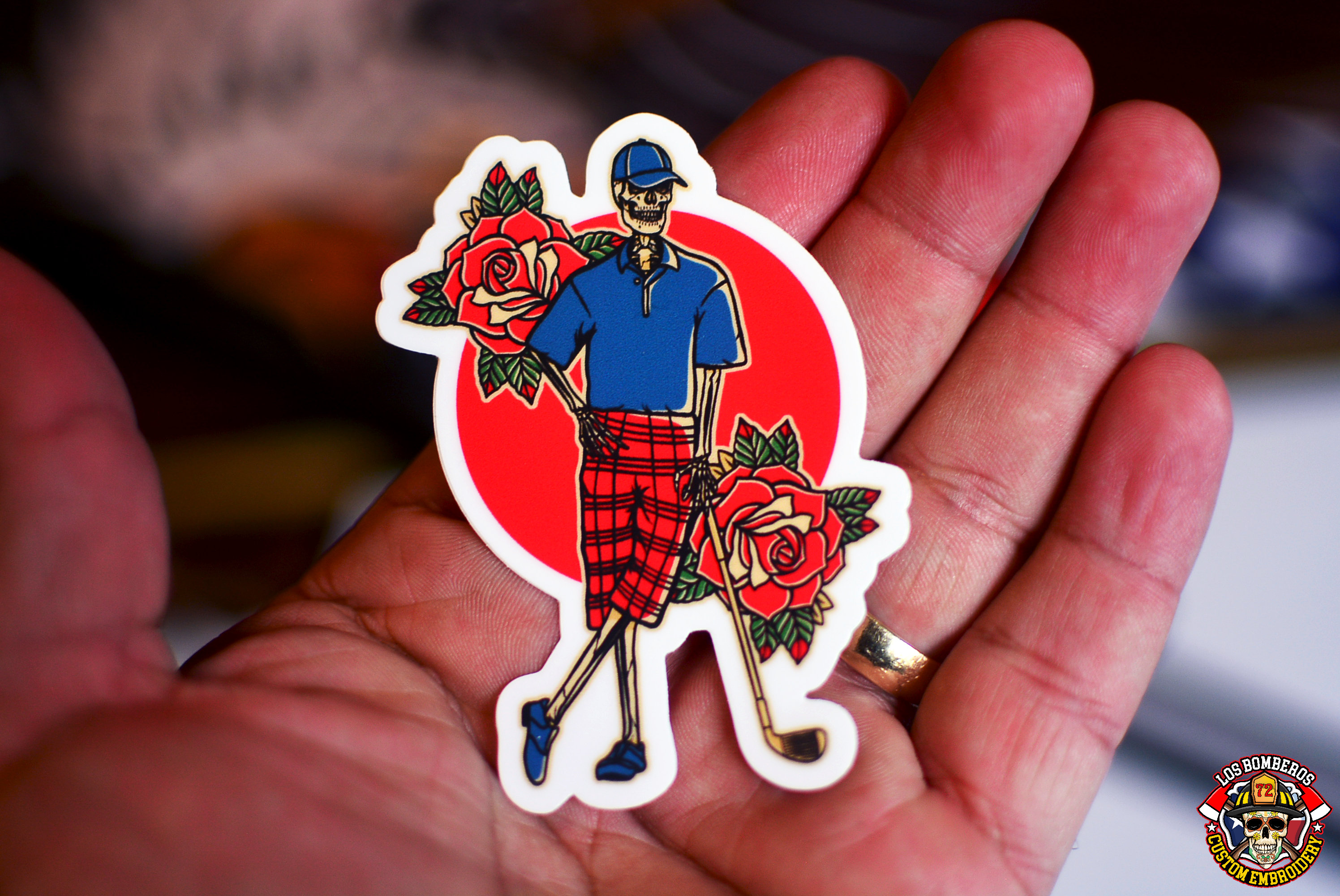 Skeleton Golfer Sticker - Etsy