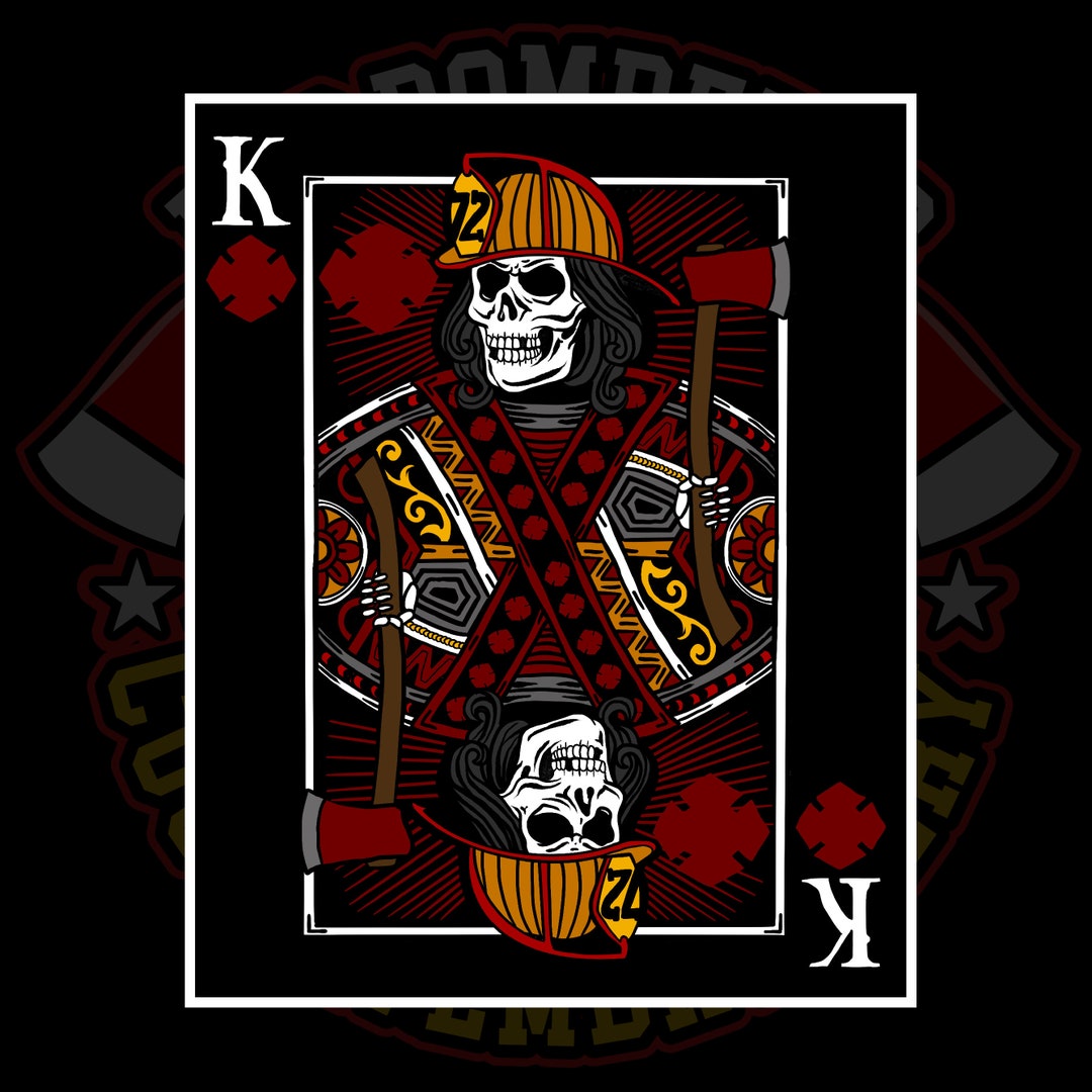 King Playing Card Firefighter Sticker - Etsy