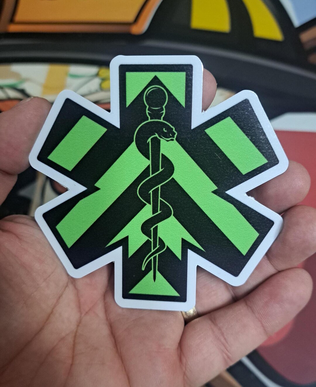 Star of Life Sticker - Green & Black - Etsy