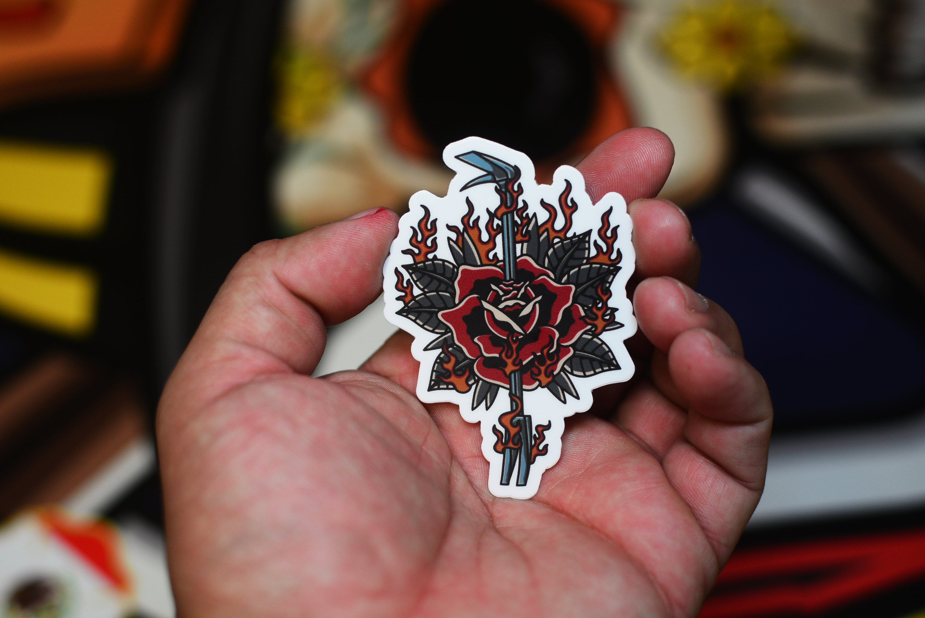 Halligan Bar Rose Design - Los Bomberos Custom Design - Etsy