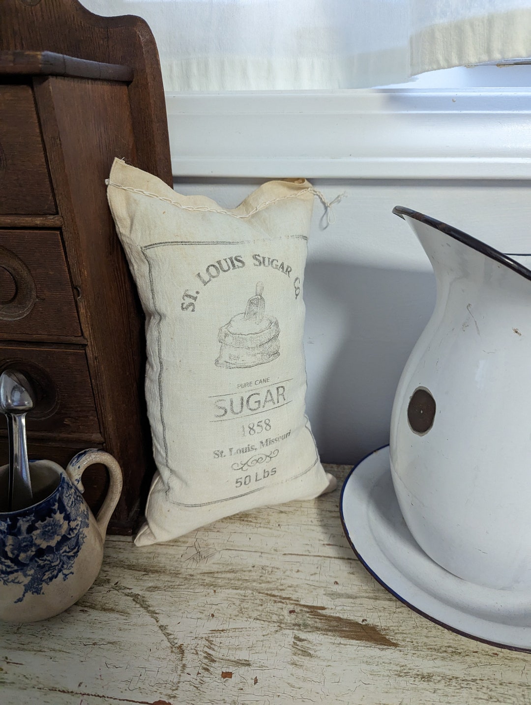 Vintage Fabric Flour Sack / Sugar Bag / Farmhouse Linen / Old Feed Sack ...
