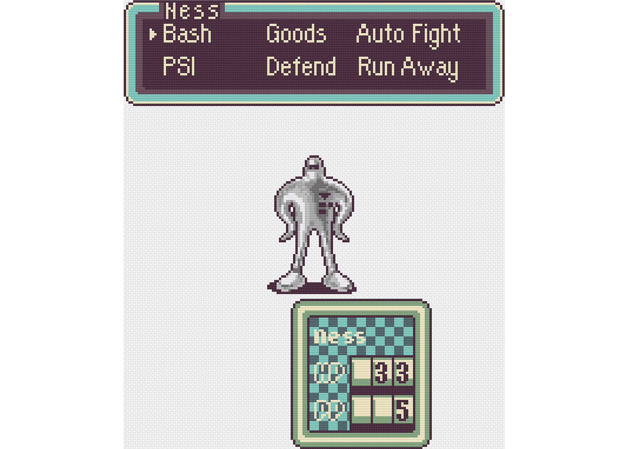 Earthbound Starman Combat Cross Stitch Pattern - Etsy