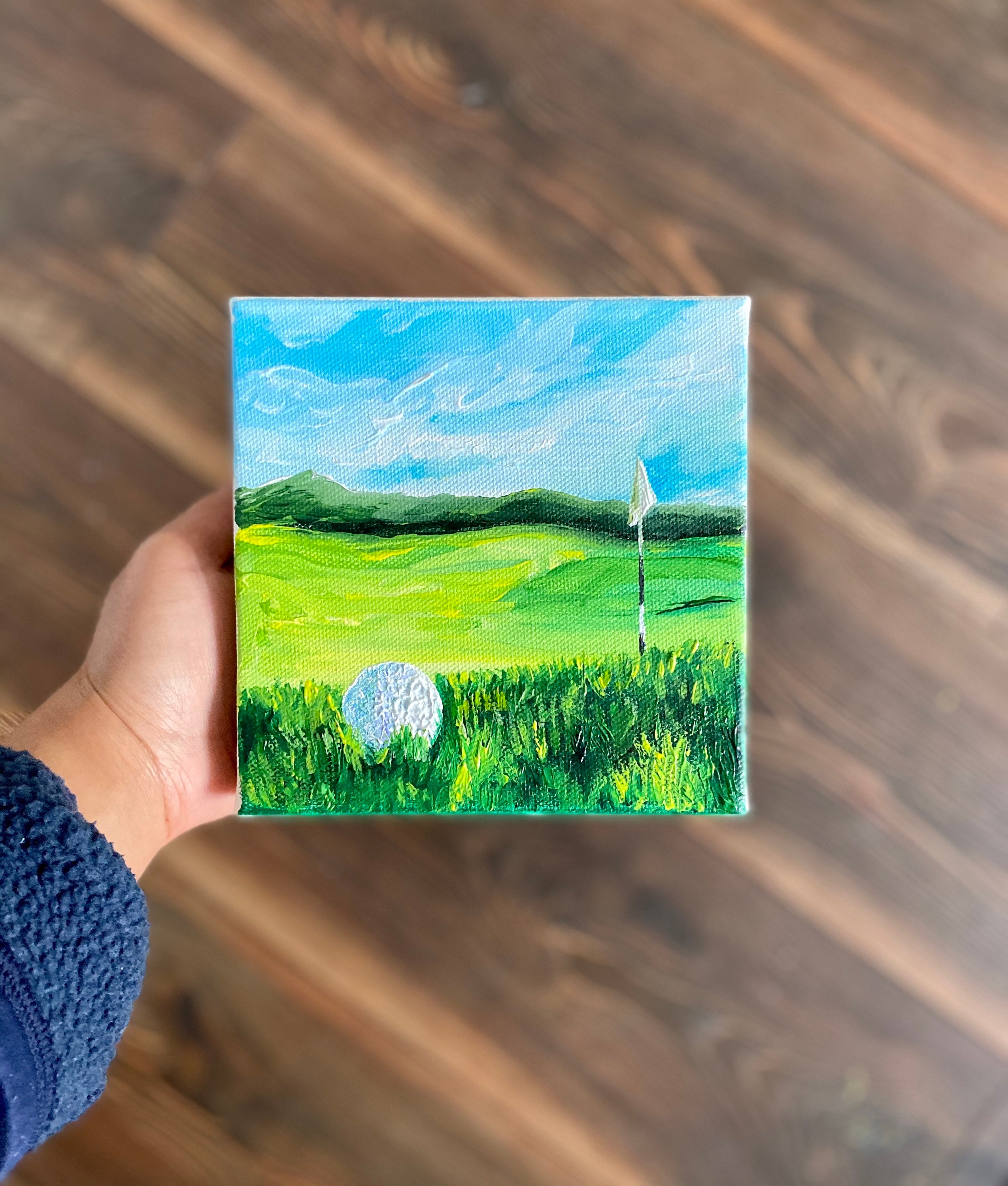 Golf Artwork, Golf Ball Golf Theme Art Painting Original Painting for ...