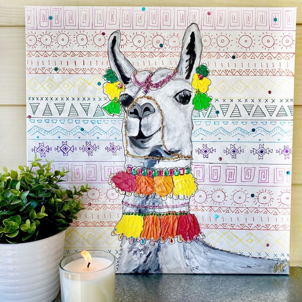 Llama Painting - Etsy