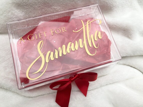 Personalized Acrylic Christmas Gift Box Clear Gift Box for | Etsy