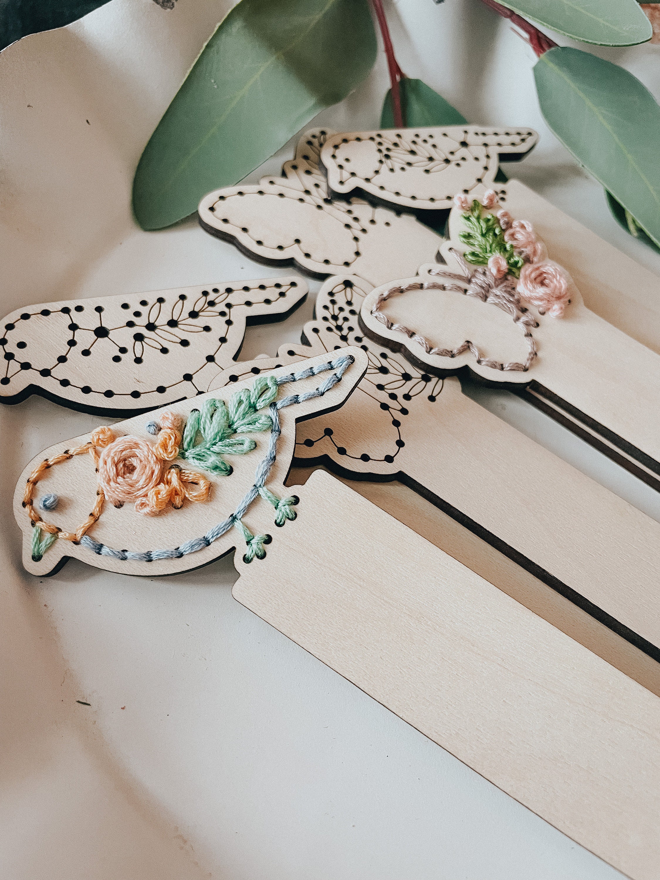Bird & Butterfly Bookmark Embroidery Kit: Wood Craft DIY - Etsy