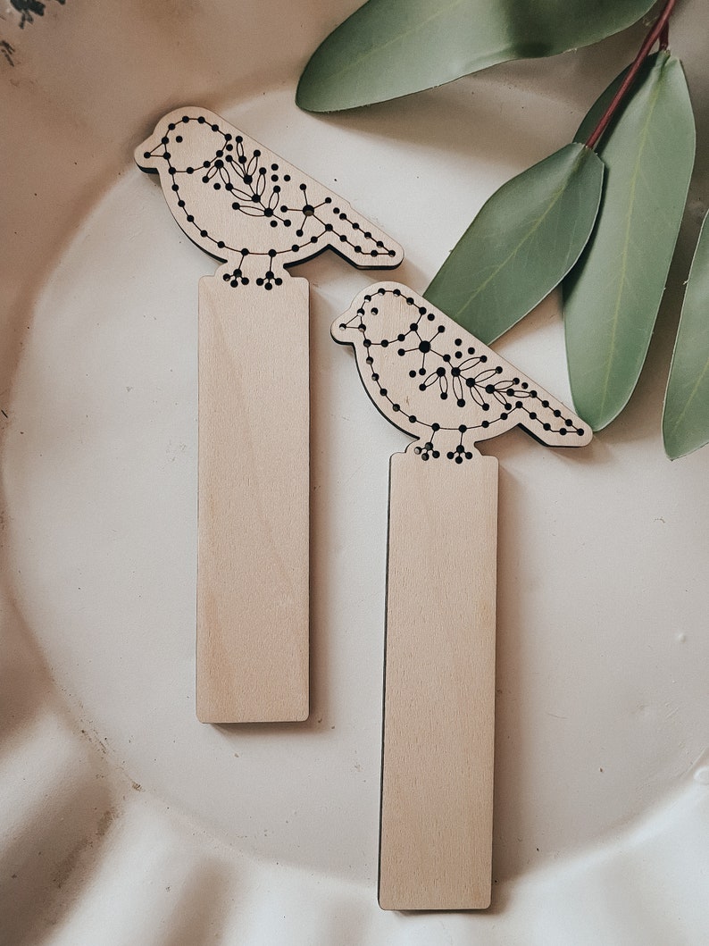 Bird & Butterfly Bookmark Embroidery Kit: Wood Craft DIY - Etsy