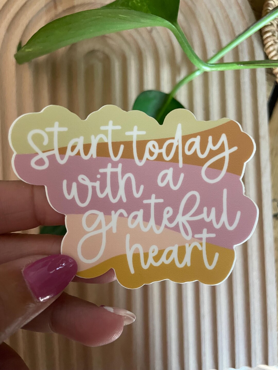 Start Today With a Grateful Heart Sticker | Thankful | Waterproof ...