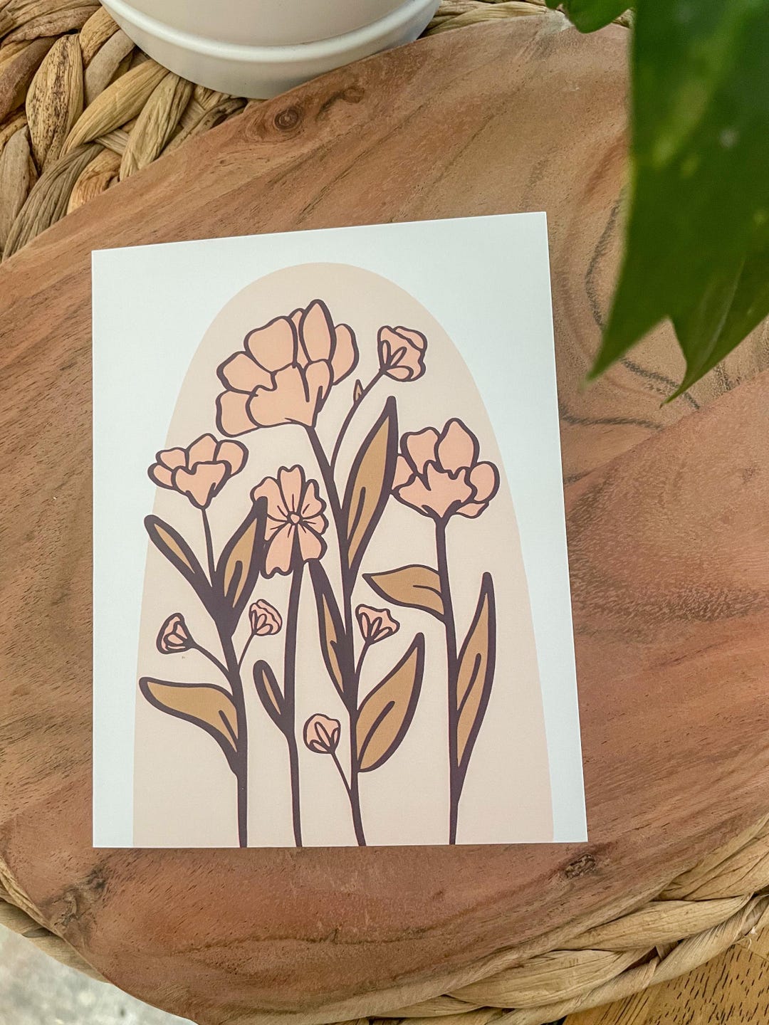 Floral Arch Greeting Card | Folded Note - Etsy