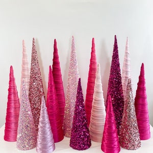 Pink and White Mini Tree Mini Christmas Trees Pink Tree - Etsy