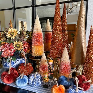 Handmade Fabric Halloween Cone Tree: Elegant Holiday Decor, (sold ...