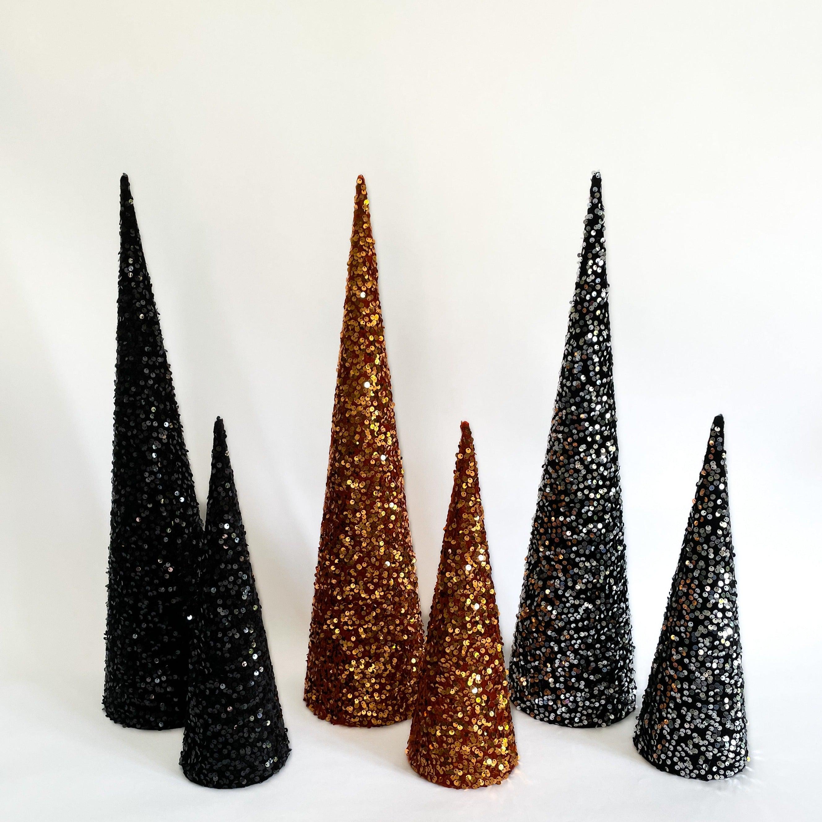 Handmade Fabric Halloween Cone Tree: Elegant Holiday Decor, (sold ...