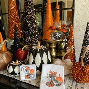 Handmade Fabric Halloween Cone Tree: Elegant Holiday Decor, (sold ...