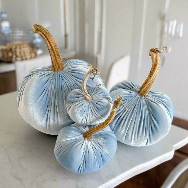 Blue Velvet Pumpkins - Etsy