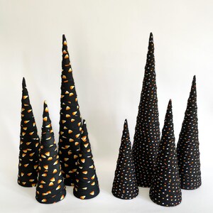 Handmade Fabric Halloween Cone Tree: Elegant Holiday Decor, (sold ...