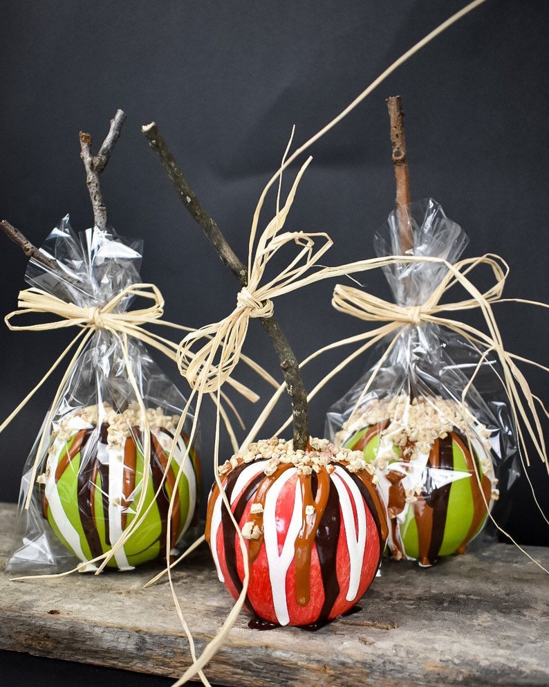 Permanent Caramel Apple With Chocolate Nut Drizzle,sold Individually - Etsy