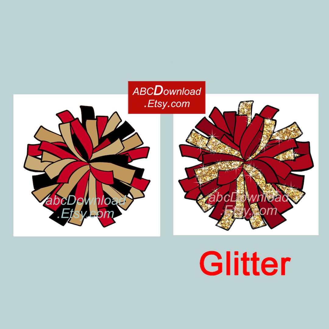 San Francisco Pom-pom Gold Glitter Red Black Pdf Png Jpg Files Clipart ...