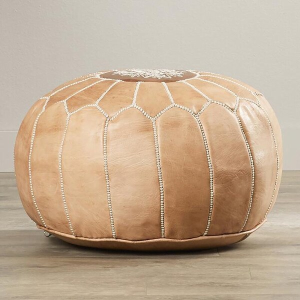 Leather Pouf - Etsy