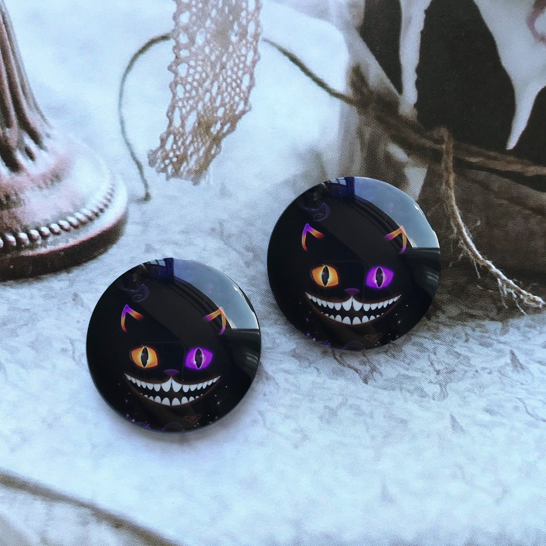 10pcs Halloween Black Cat Image Cabochon/snap Button, 10mm 12mm 14mm ...