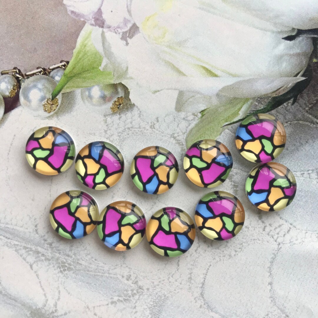 Cute Colorful Cabochon,handmade Photo Glass Snap Button, 10mm 12mm 14mm ...