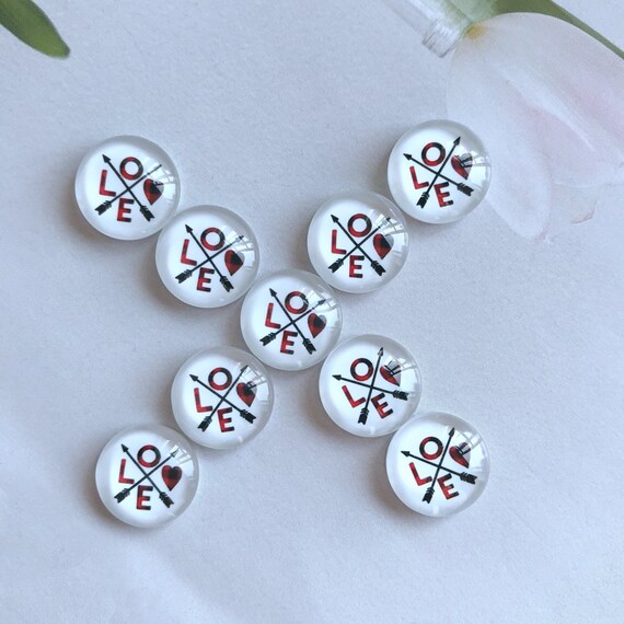 Red Buffalo Love Heart Arrow Cabochonvalentine Day Glass Snap | Etsy