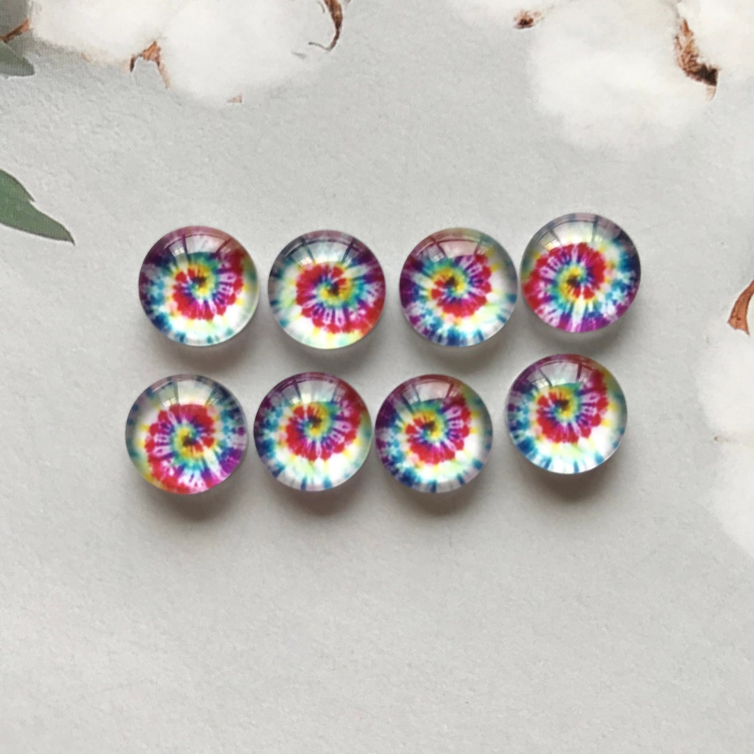 Dye Tie Cabochon,rose Red Dye Tie Photo Glass Snap Button,10mm 12mm ...
