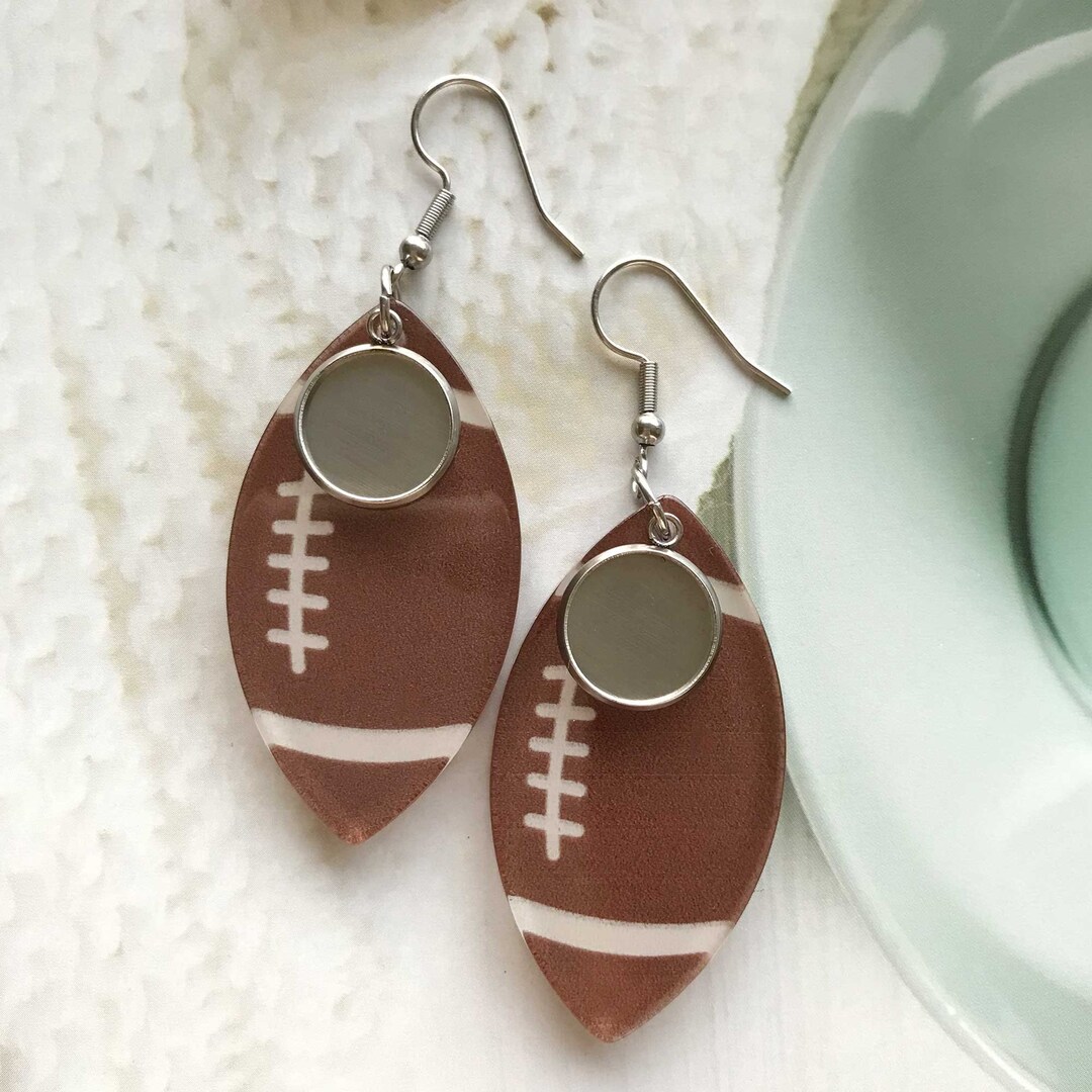 6pcs- Football Teardrop Acrylic Earrings Blanks, 8mm 10mm 12mm 14mm ...