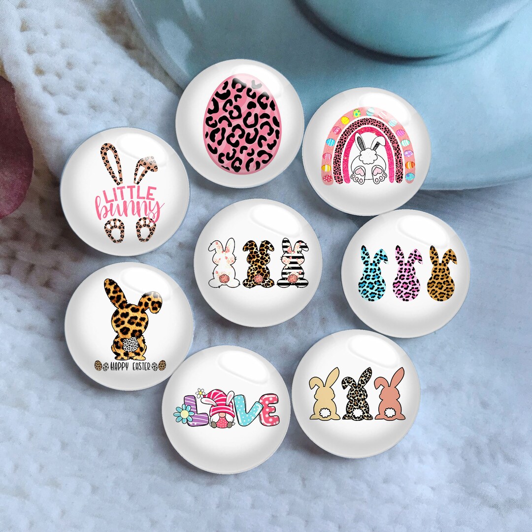 Easter Cabochon, Bunny Rabbit Glass Dome,10mm 12mm 14mm 16mm 18mm 20mm ...