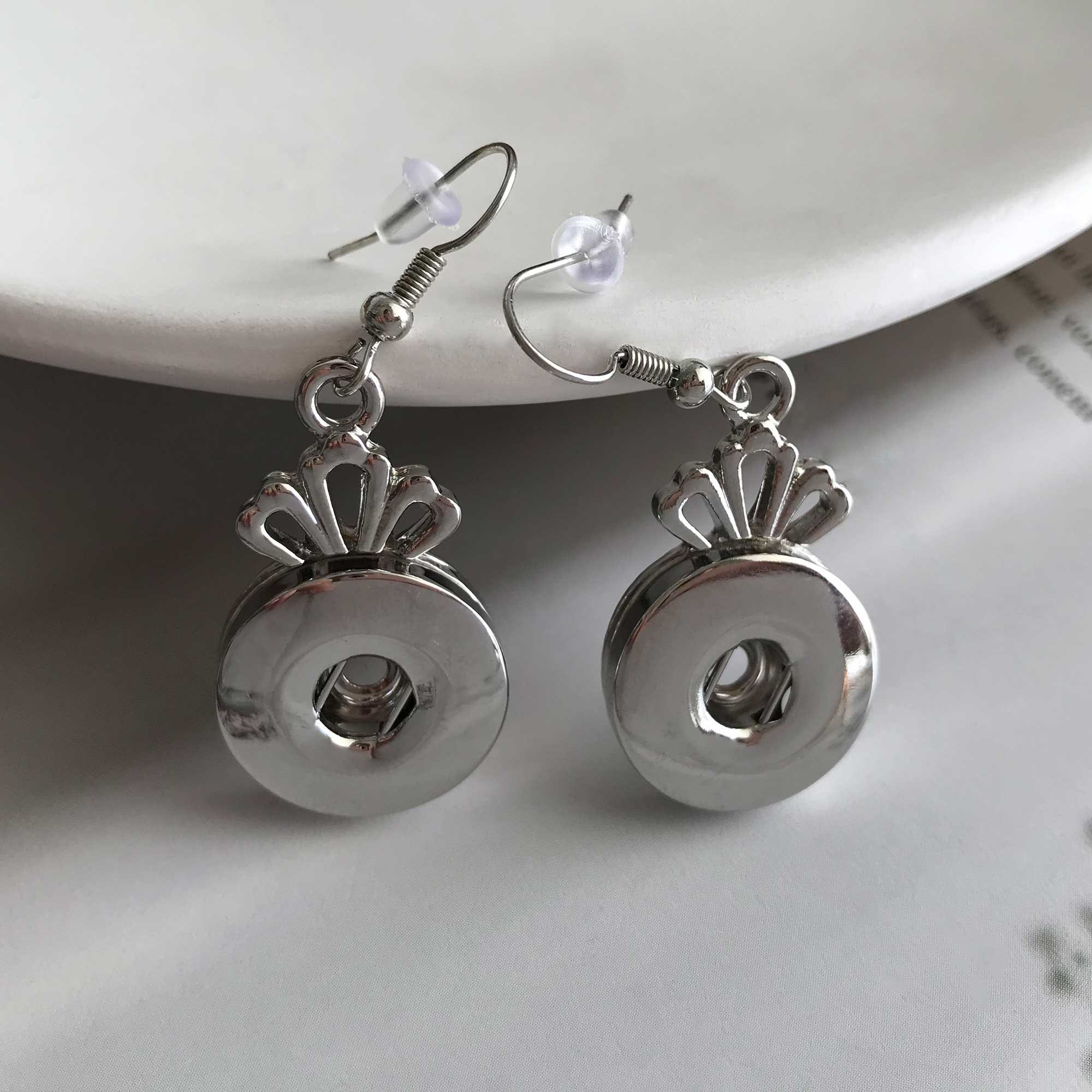 Flower Snap Button Earrings Blank for 18mm/20mm Ginger Snap Button ...
