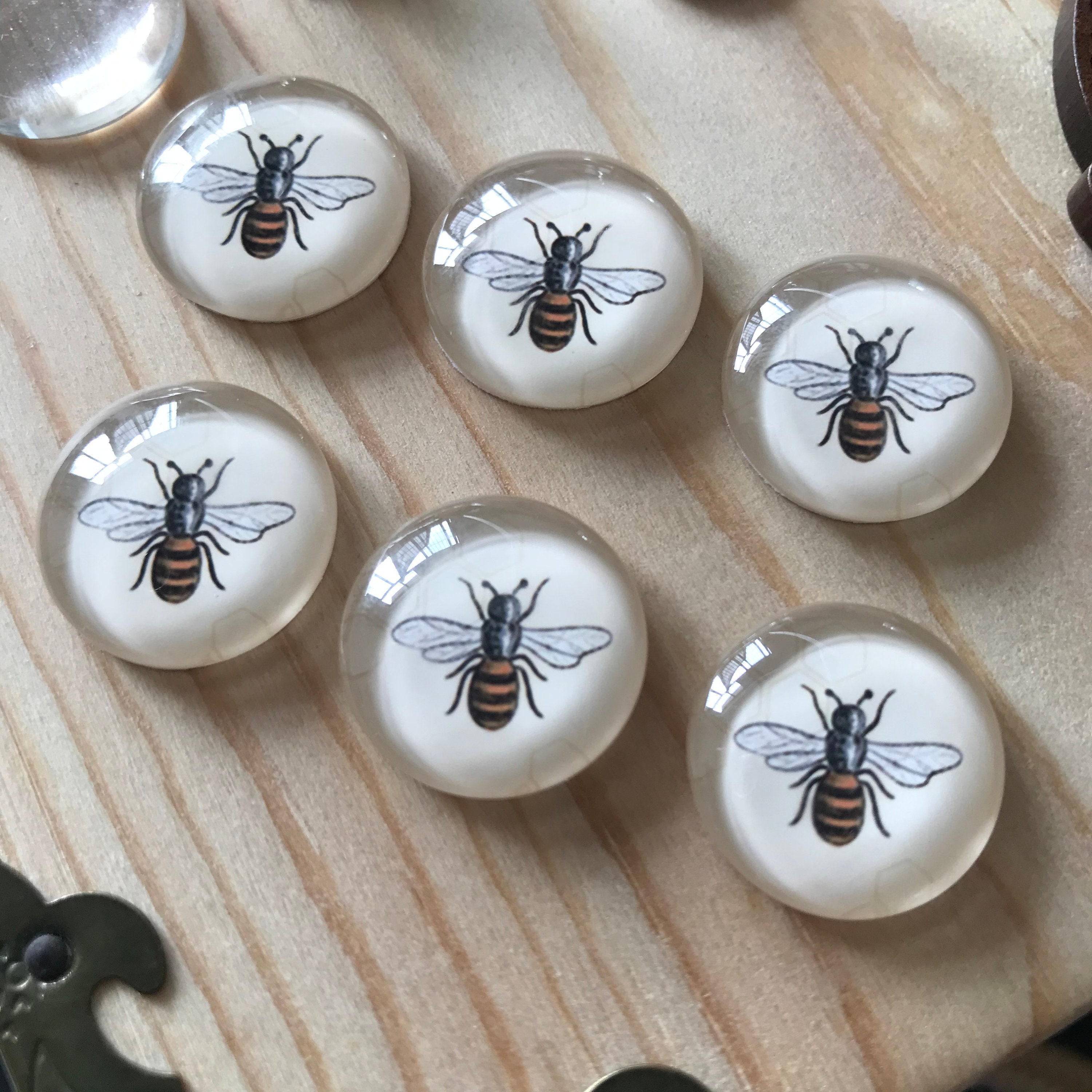 Bee Cabochon Handmade Bee Hive photo glass Cabochons 10mm 12mm | Etsy