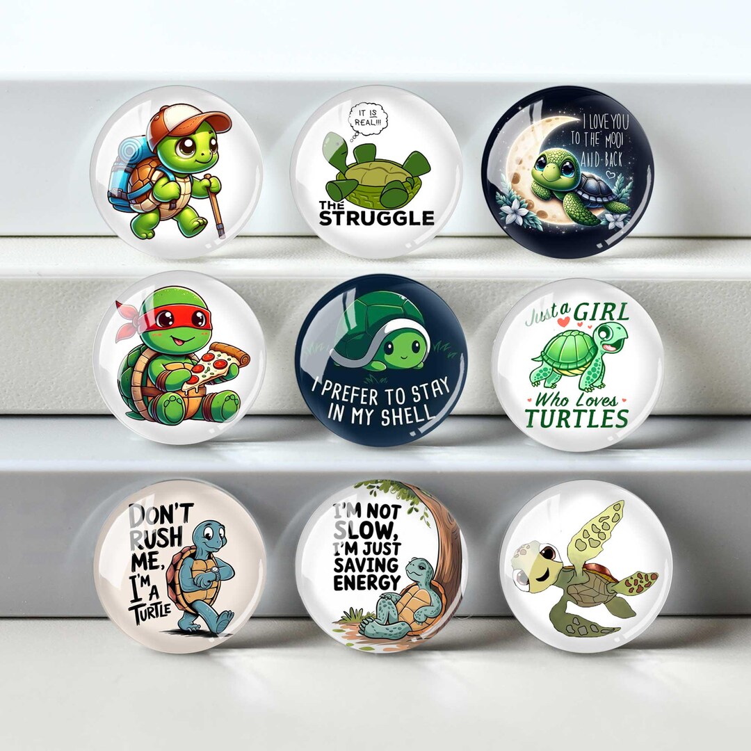 Animals Cabochon, Turtle Glass Dome, Handmade 10mm - 40mm Photo Paper ...