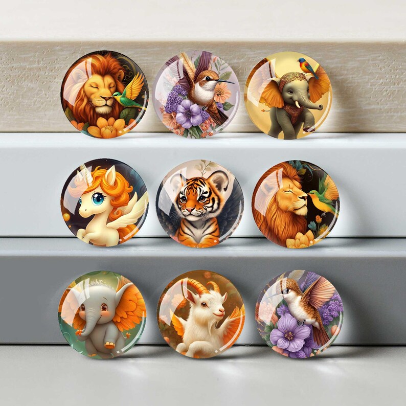 Fly Lion Cabochon,animal Glass Dome, Handmade 10mm - 40mm Photo Paper ...