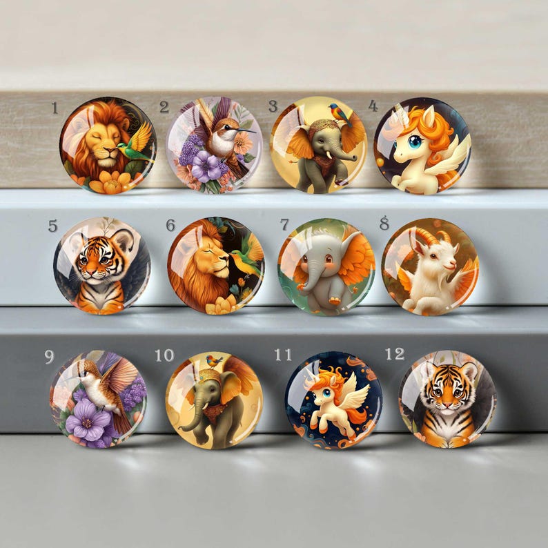 Fly Lion Cabochon,animal Glass Dome, Handmade 10mm - 40mm Photo Paper ...