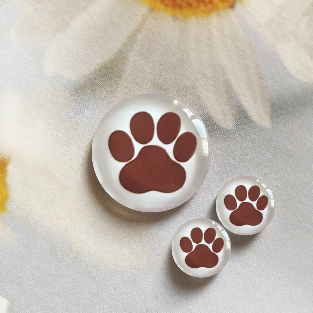 Dog Paw Image Cabochon/snap Button,10mm 12mm 14mm 16mm 18mm 20mm 25mm ...