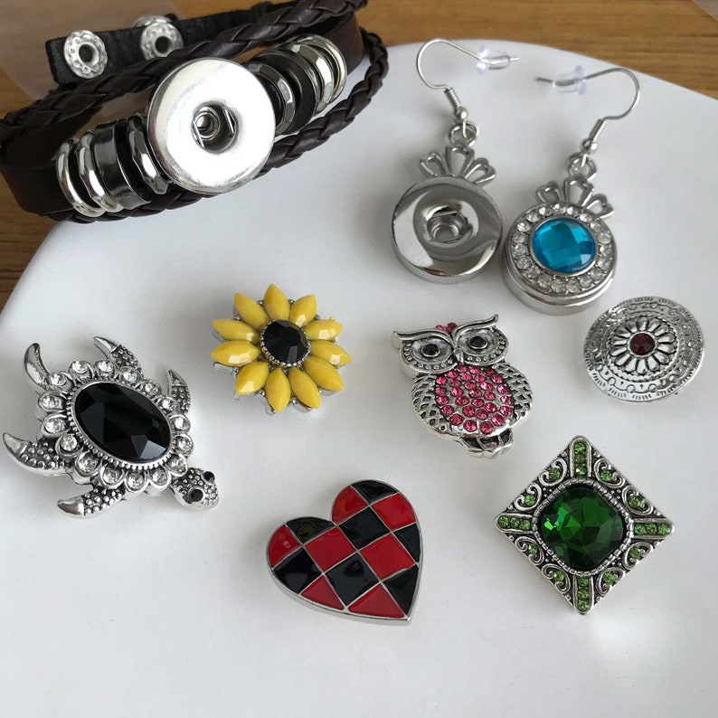 Snap Button Earrings Blank for 18mm/20mm Ginger Snap Button Dangle ...