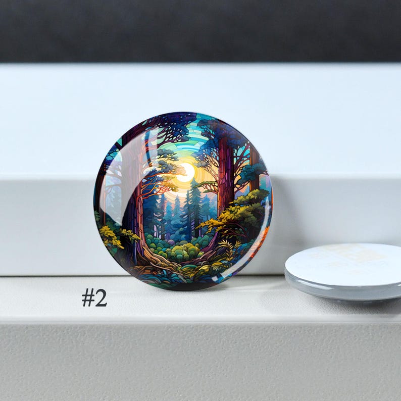 Stained Glass Image Cabochon,forest Glass Dome,10mm 12mm 14mm 16mm 18mm ...