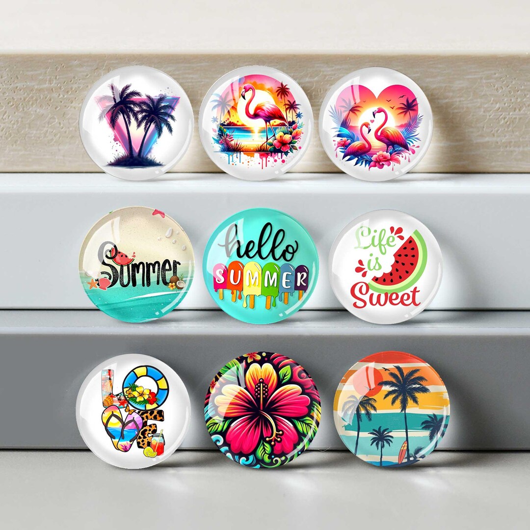 Tropical Cabochon, Palm Glass Dome, Handmade 10mm - 40mm Photo Paper ...