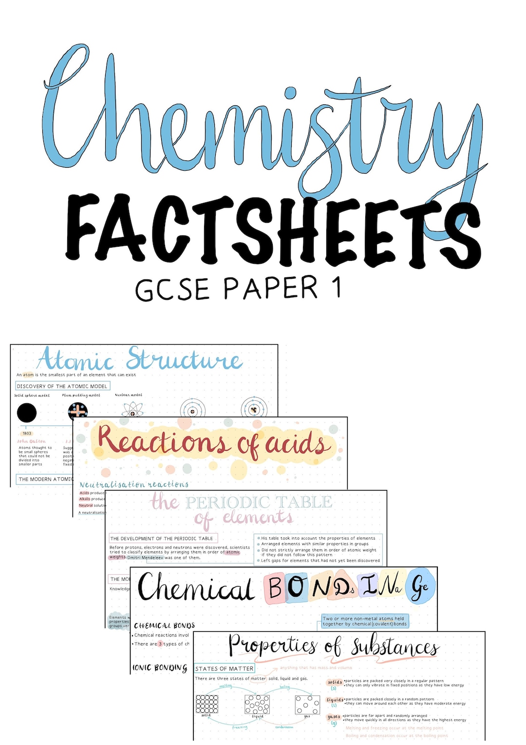 GCSE Chemistry Revision Paper 1 Notes | Science GCSE Notes | GCSE ...
