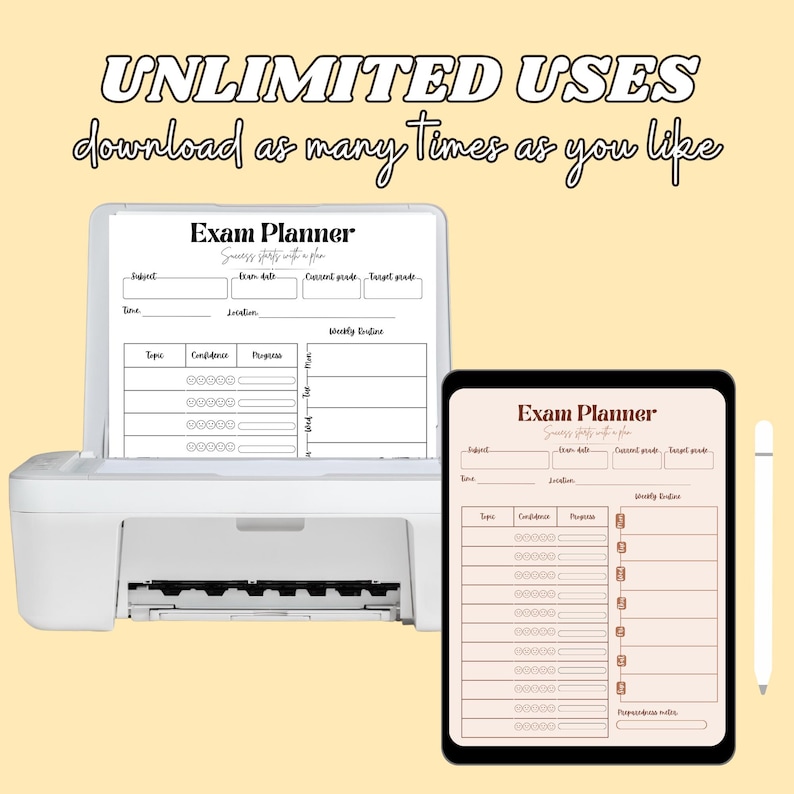 GCSE Revision Template for Students Exam Prep Planner University ...