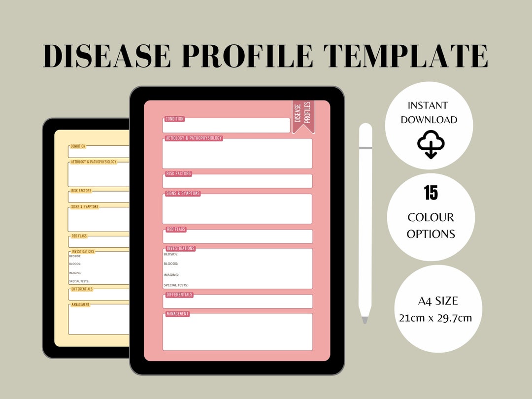 Disease Profile Template Digital Pathophysiology Notes Template ...