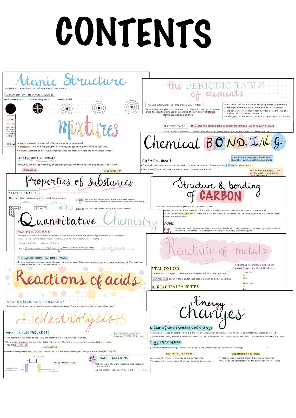 GCSE Chemistry Revision Notes for AQA Combined Science Revision Cards ...