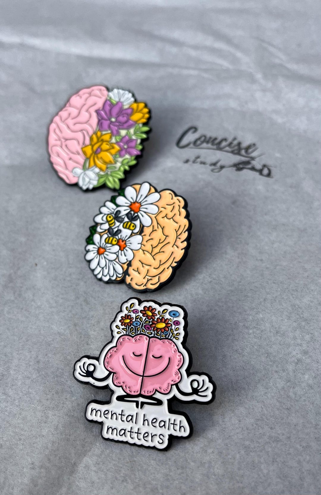 Psychiatrist Enamel Pin Floral Anatomy Art Gift for Neuroscience ...
