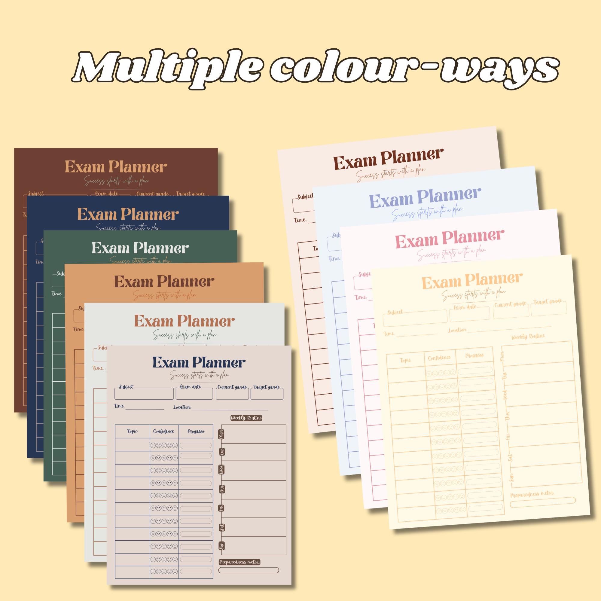 GCSE Revision Template for Students Exam Prep Planner University ...