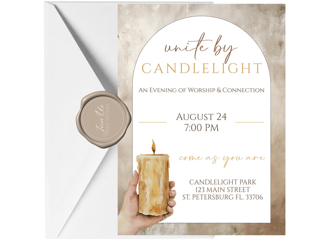 Candlelight Invitation Template: Worship & Prayer Event (digital ...