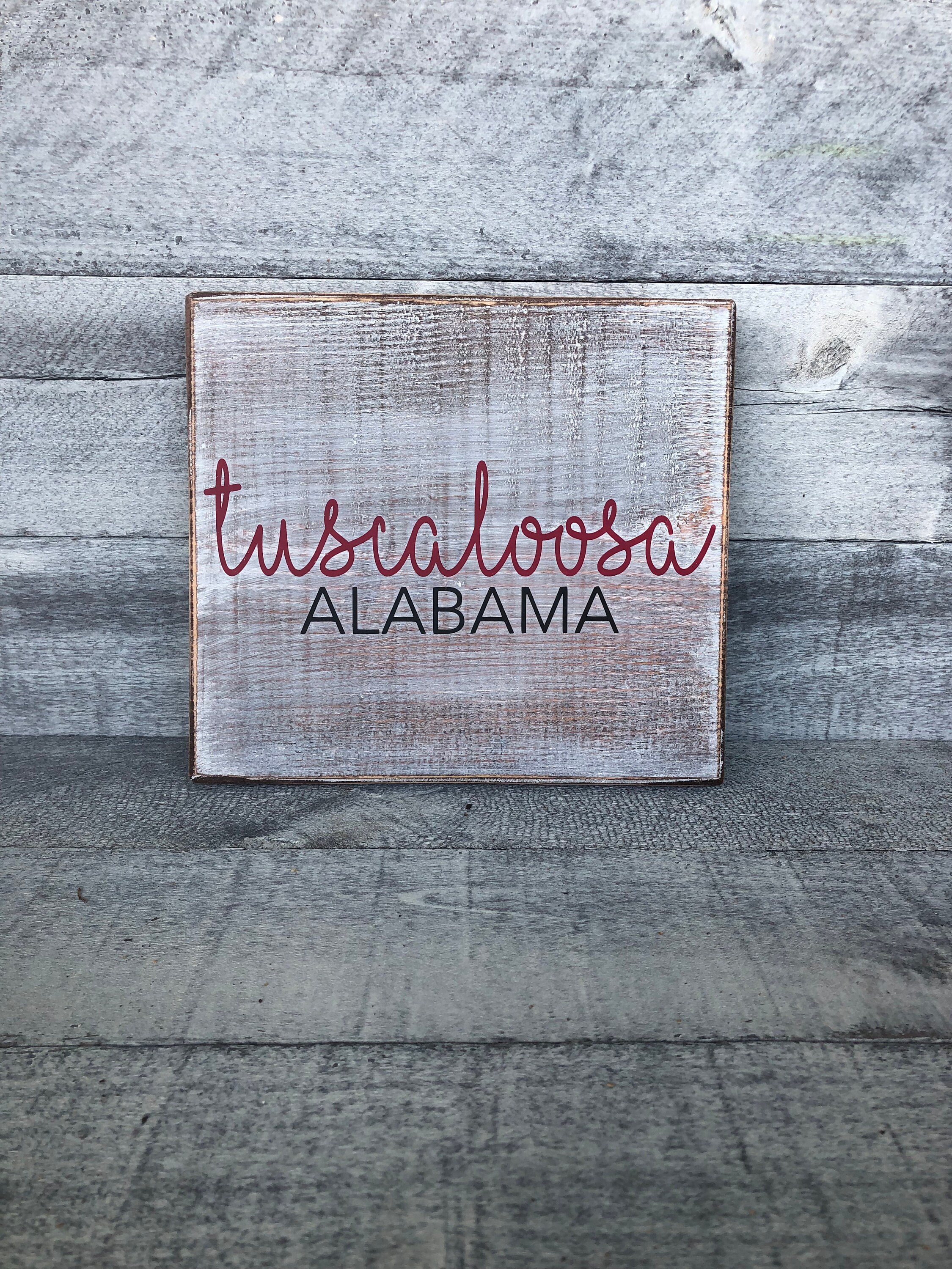 Tuscaloosa Alabama Sign Vintage Distressed Lean or Hang | Etsy