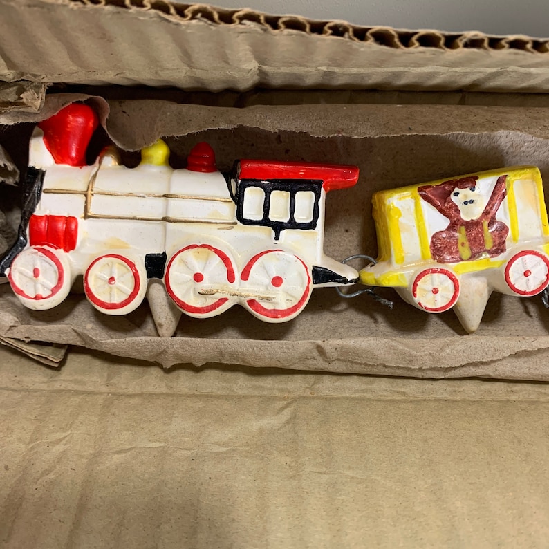 Vintage Birthday Candle Circus Train M.G. Japan Ceramic Train Set in ...