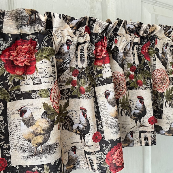 Rooster Spring Valance - Etsy
