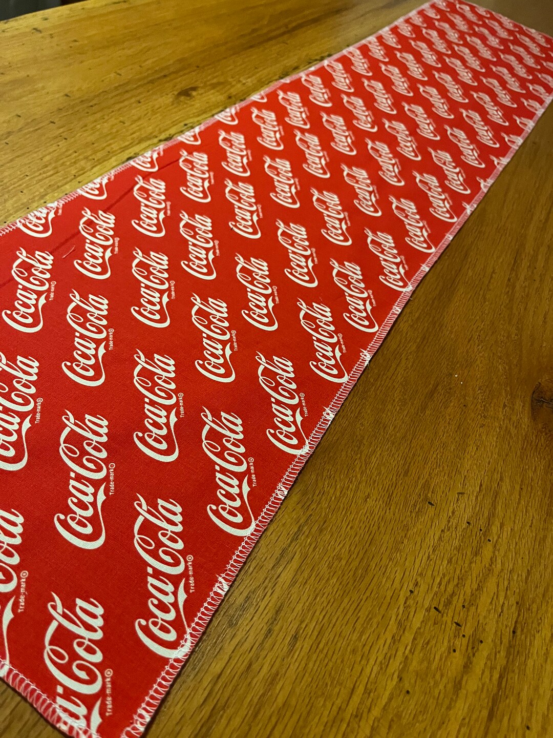 Table Runner Made With Coca Cola Material . 10” X 42” Runner. Can Be ...